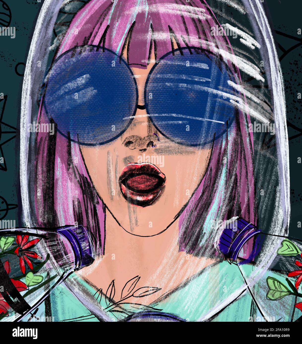 illustration of a woman's face concept art Stock Photo - Alamy