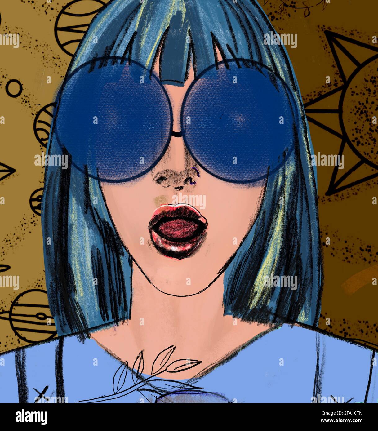 illustration of a woman's face concept art Stock Photo - Alamy