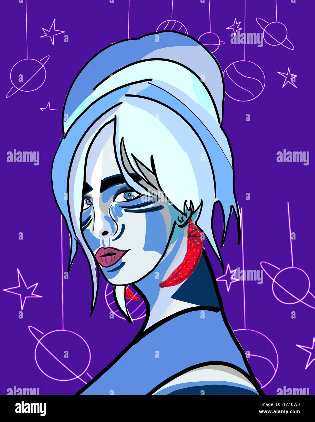 illustration of a woman's face concept art Stock Photo - Alamy