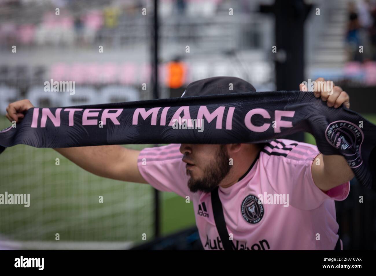 Fort Lauderdale, Florida, USA - April 18, 2021: Inter Miami CF fans ...