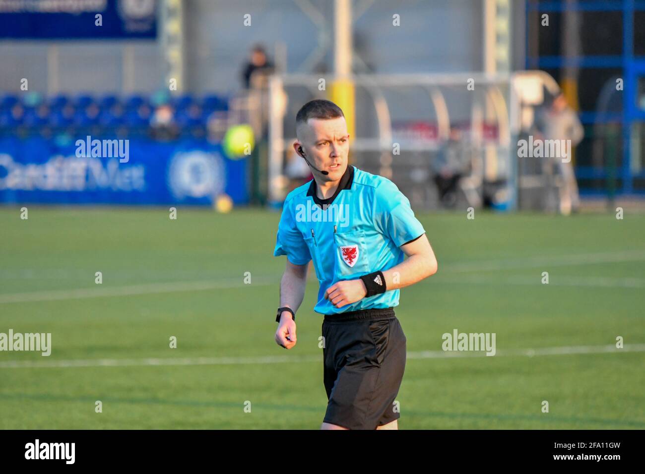 Cardiff, Wales. 21 April, 2021. Referee Jordan Harman during the Welsh ...