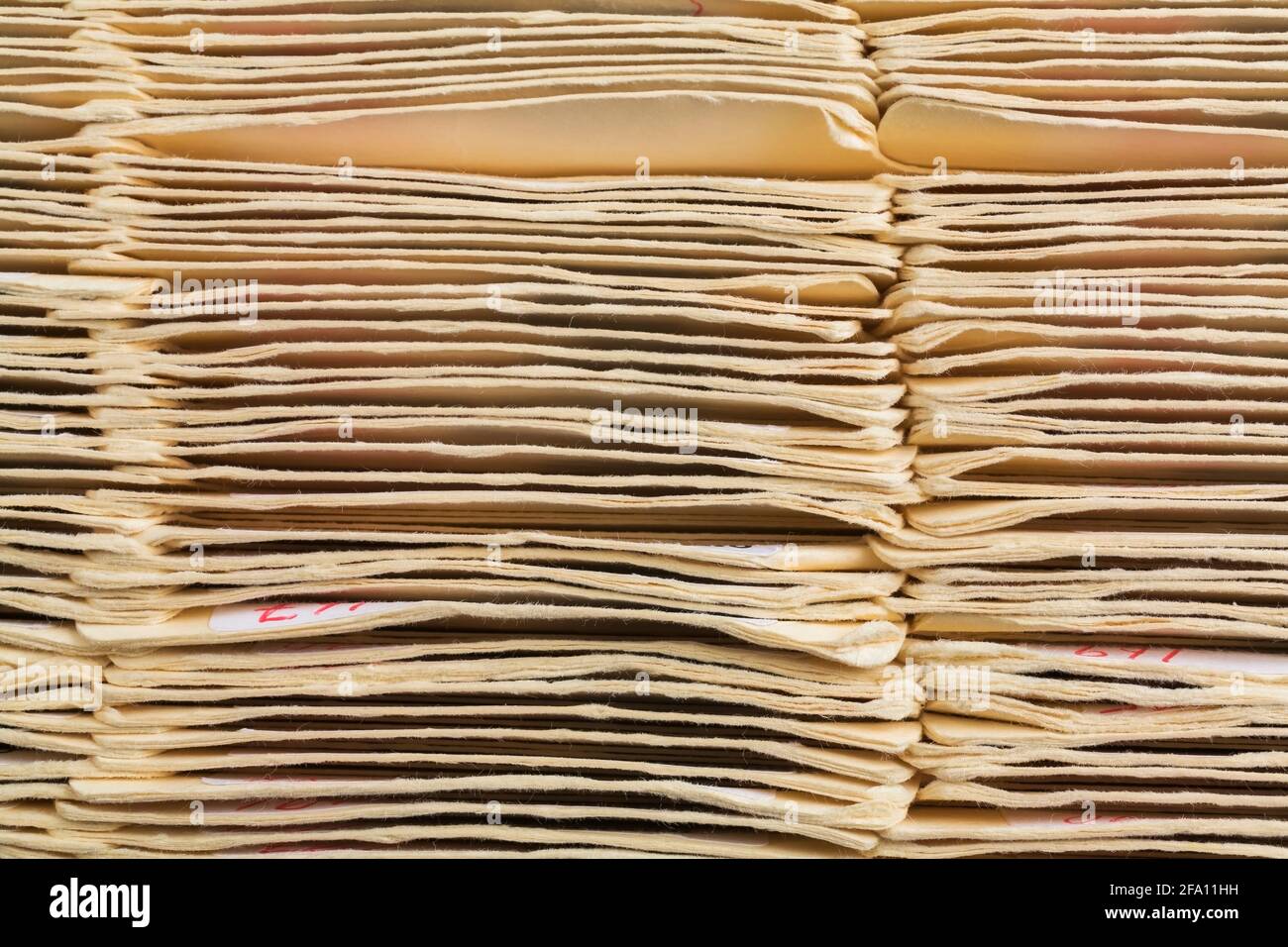 Stacked cardboard index filing cards Stock Photo - Alamy