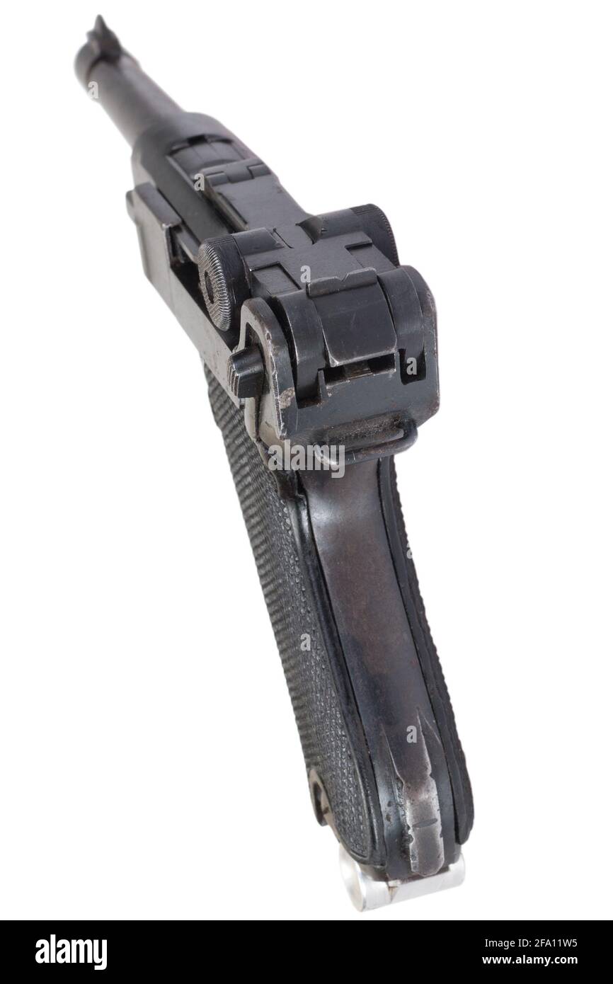 Luger P08 Parabellum handgun isolated on white background Stock Photo ...
