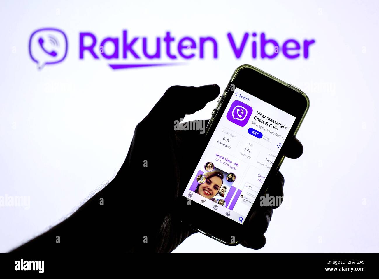 Spain. 20th Apr, 2021. In this photo illustration a Rakuten Viber app ...