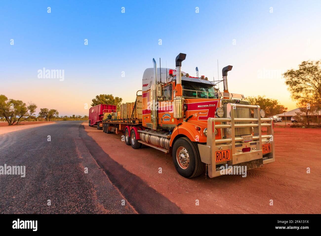 Ghan, Northern Territory, Australia - August 2019: Western Star road ...