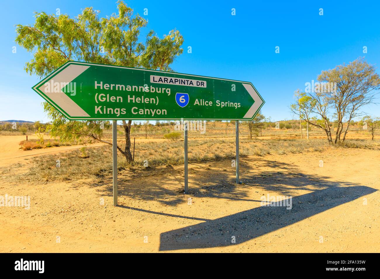Northern Territory, Australia Outback. Larapinta drive signboard ...