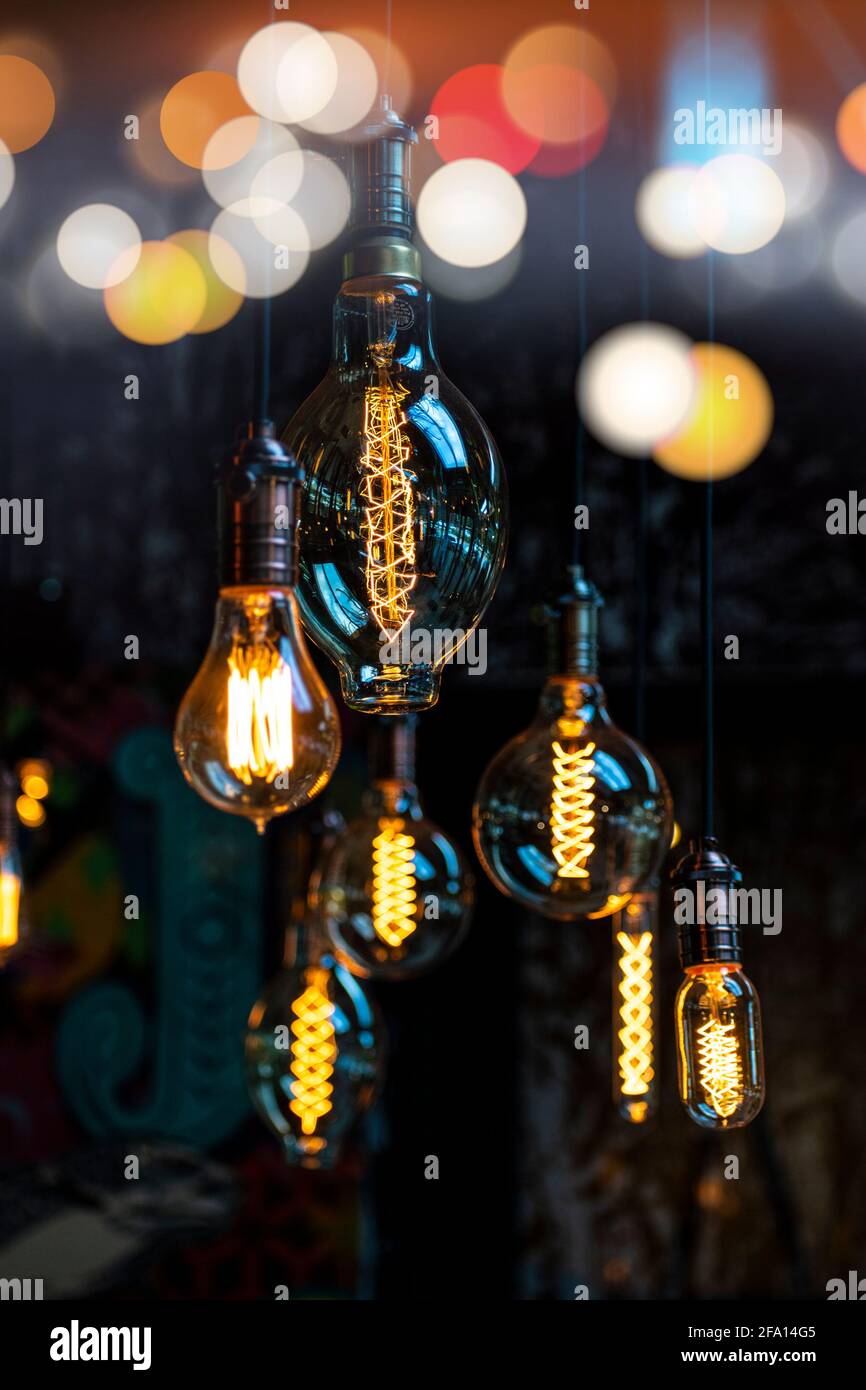Indoor LED lights and lamp holder Stock Photo - Alamy