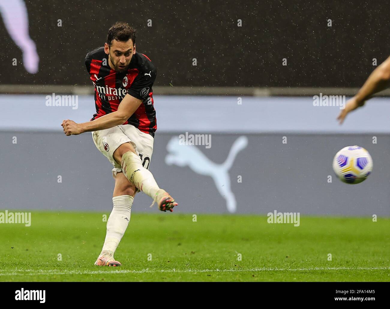Hakan Calhanoglu of AC Milan seen in action during the Serie A 2020/21 ...