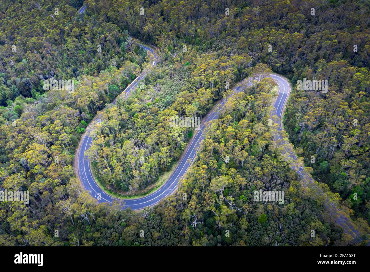 S shape road from above Stock Photo - Alamy
