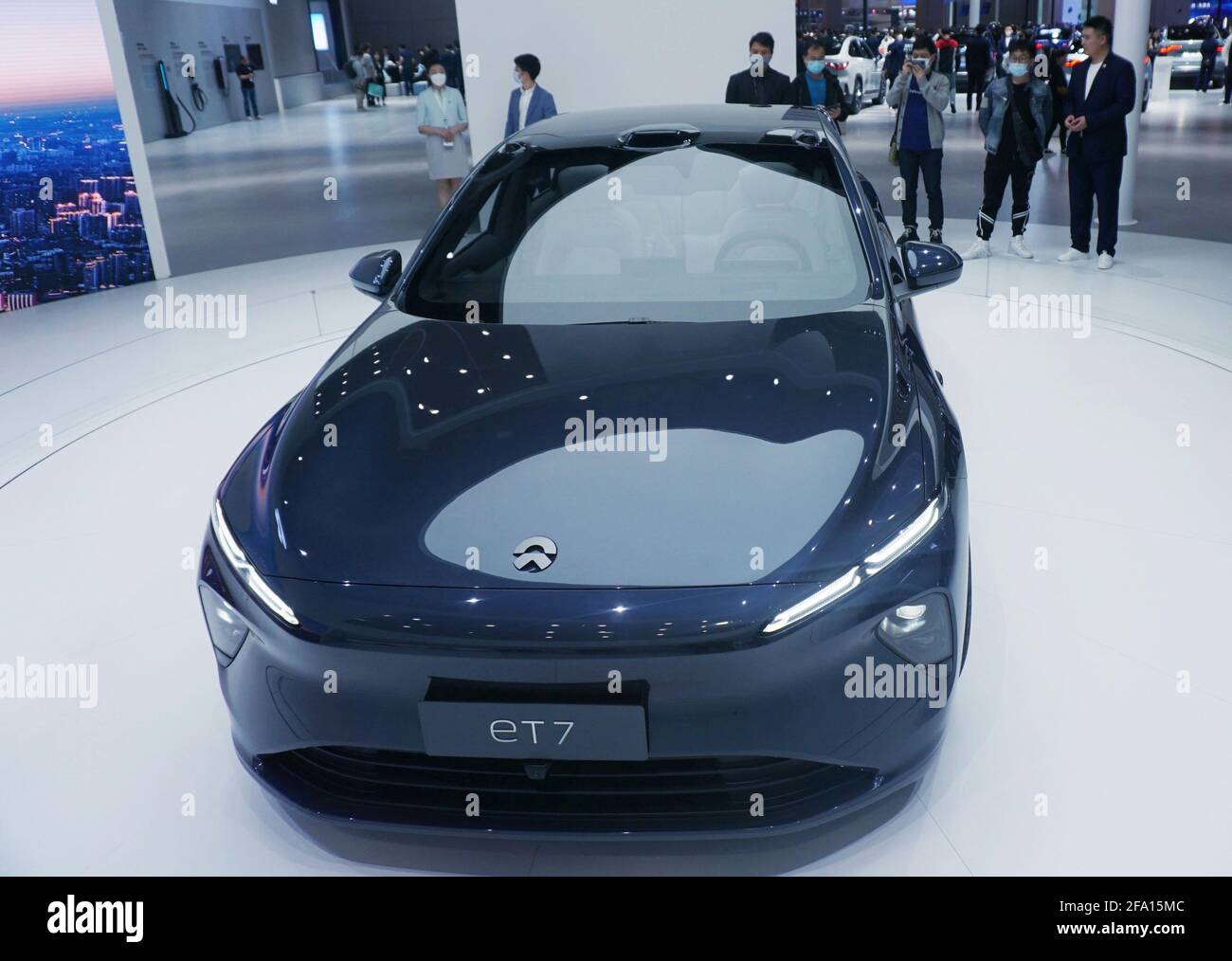 SHANGHAI, CHINA - APRIL 20, 2021 - Nio's new car ET7 is unveiled at the ...