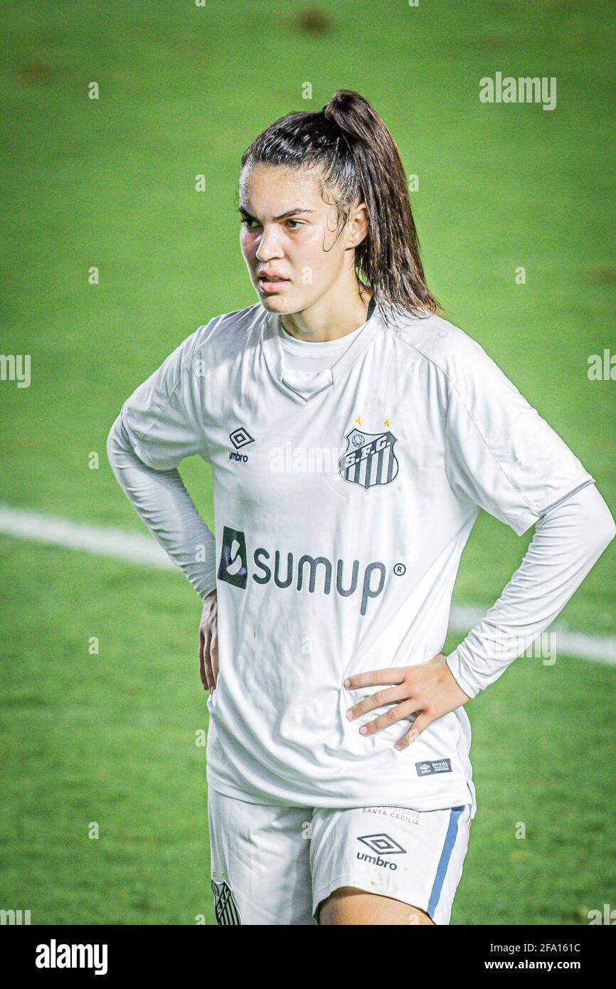 Santos, Brazil. 21st Apr, 2021. Júlia in the match between Santos x São ...
