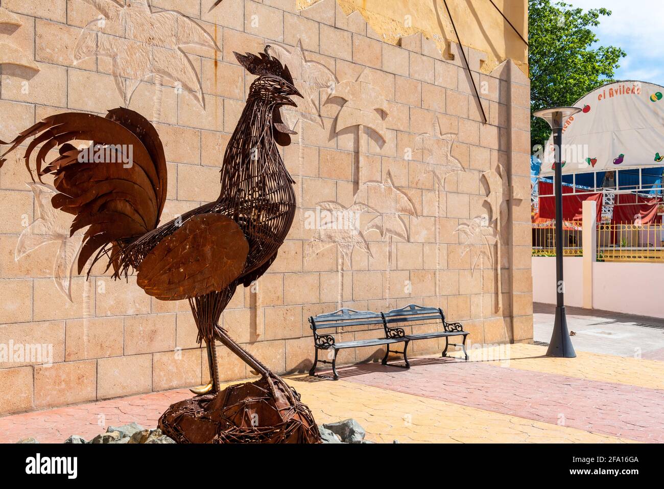 Metallic rooster in Las Enramadas, Santiago de Cuba, Cuba Stock Photo ...