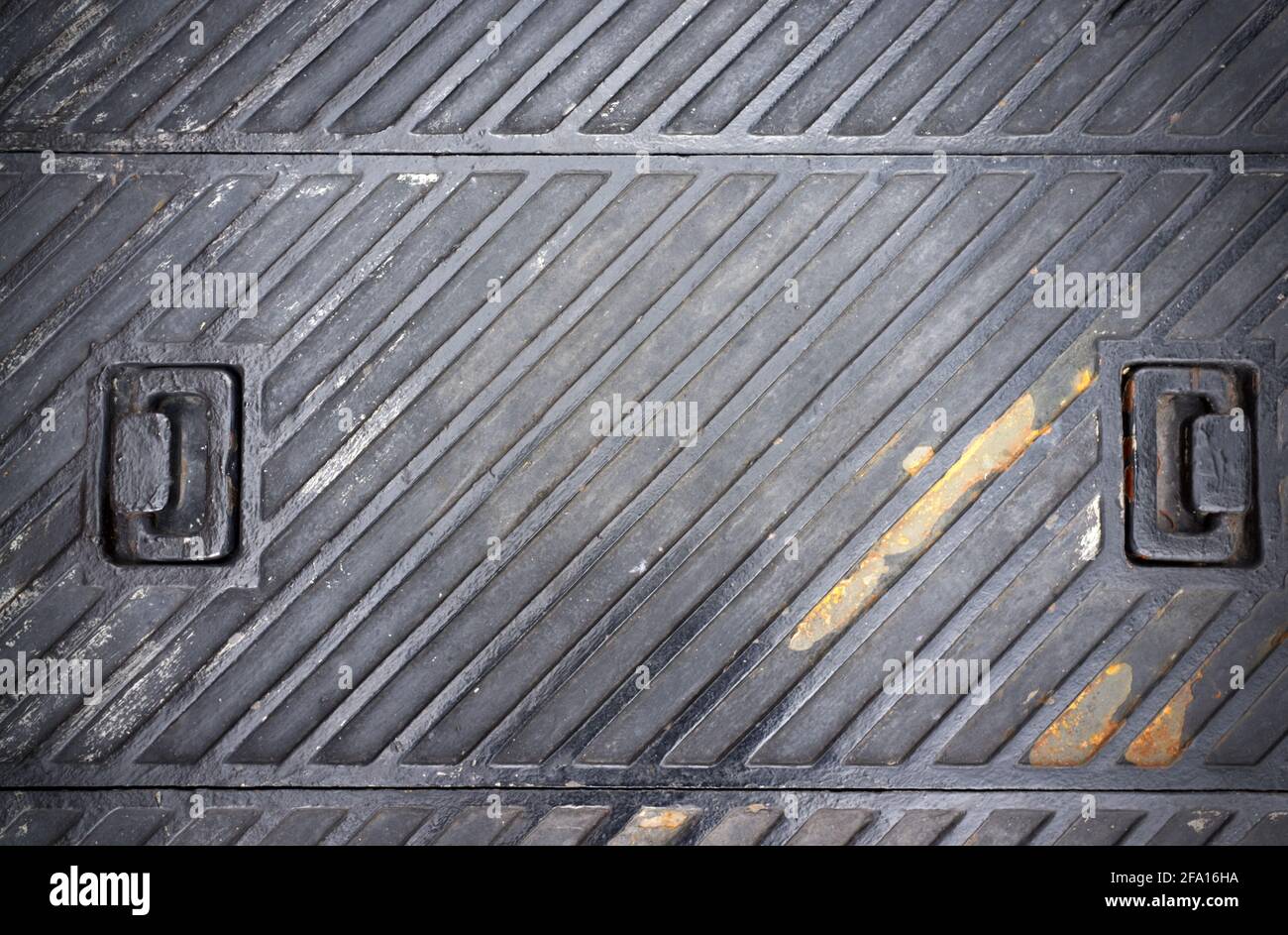 Steel pipe cap on the road, abstract for background Stock Photo - Alamy