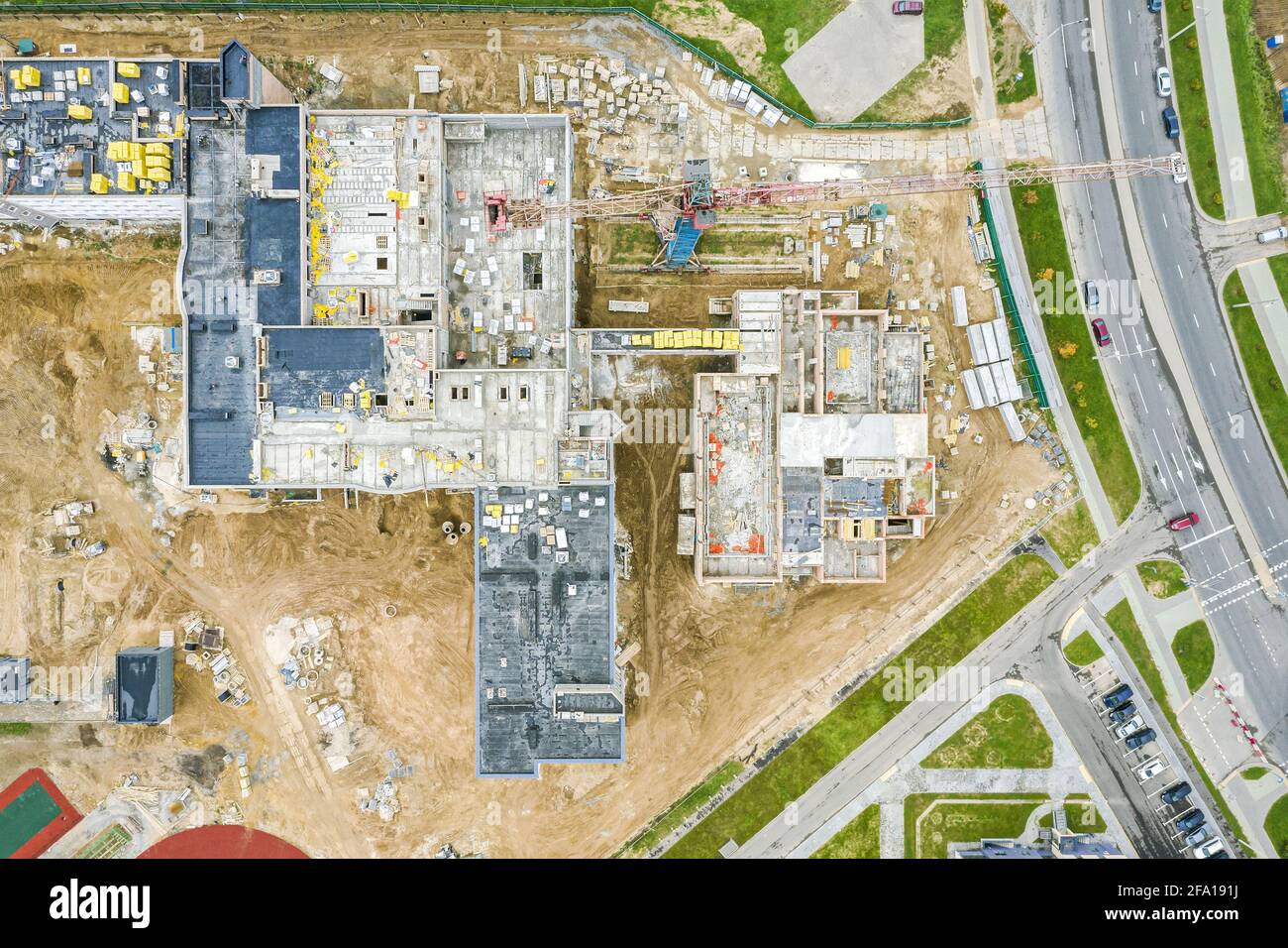 construction site of new building. industrial infrastructure ...