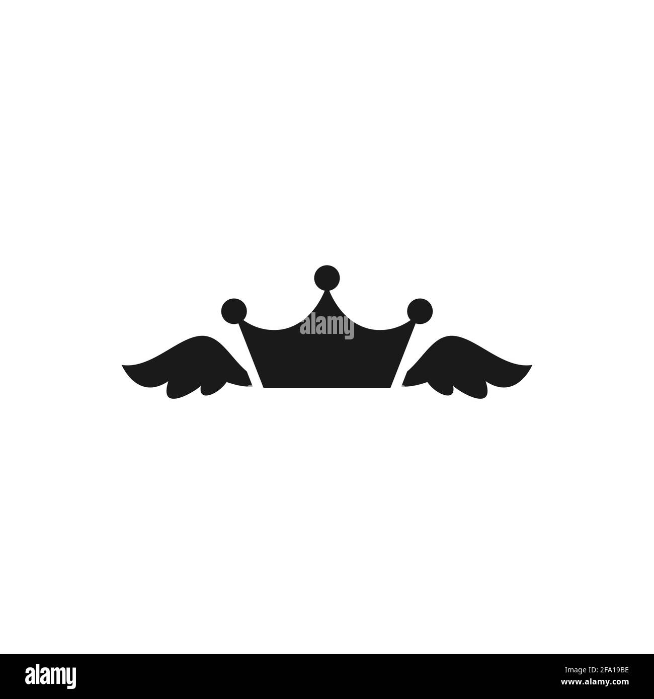 princess crown with wings. Pink crown icon isolated on white. Royal ...