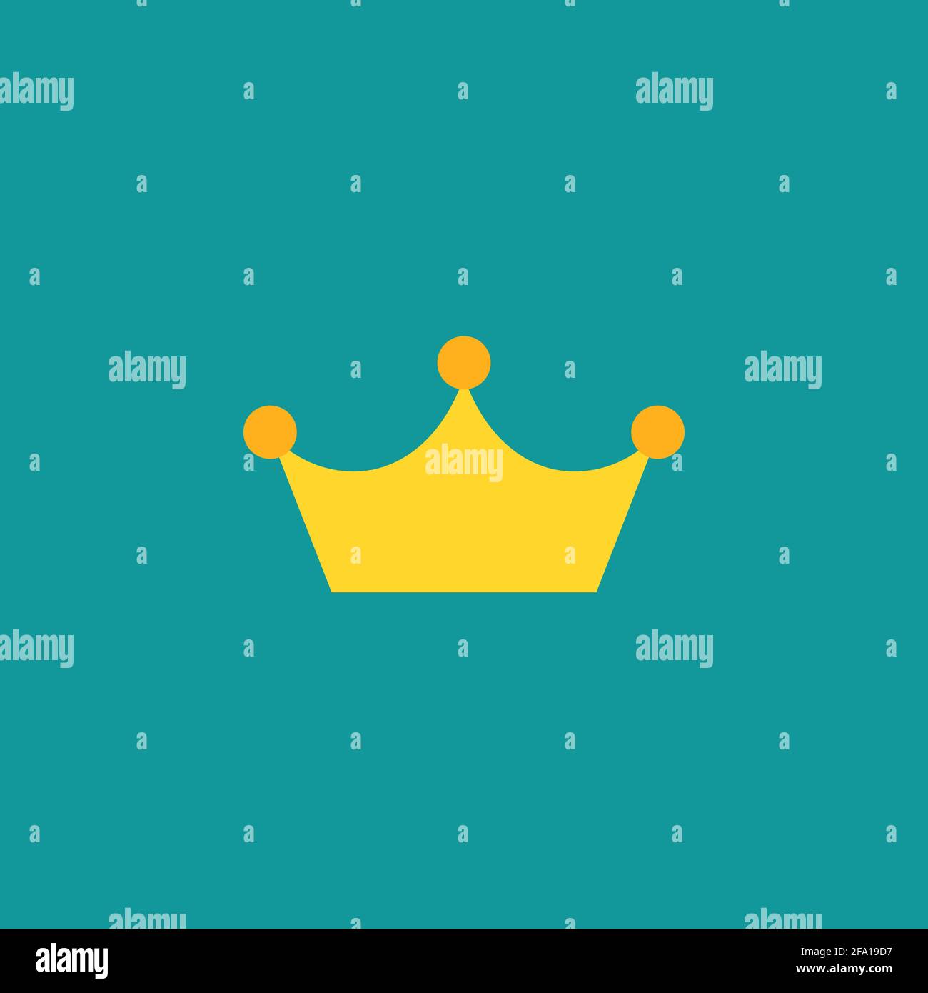 Golden crown icon isolated on blue. Royal, luxury, vip, first class ...