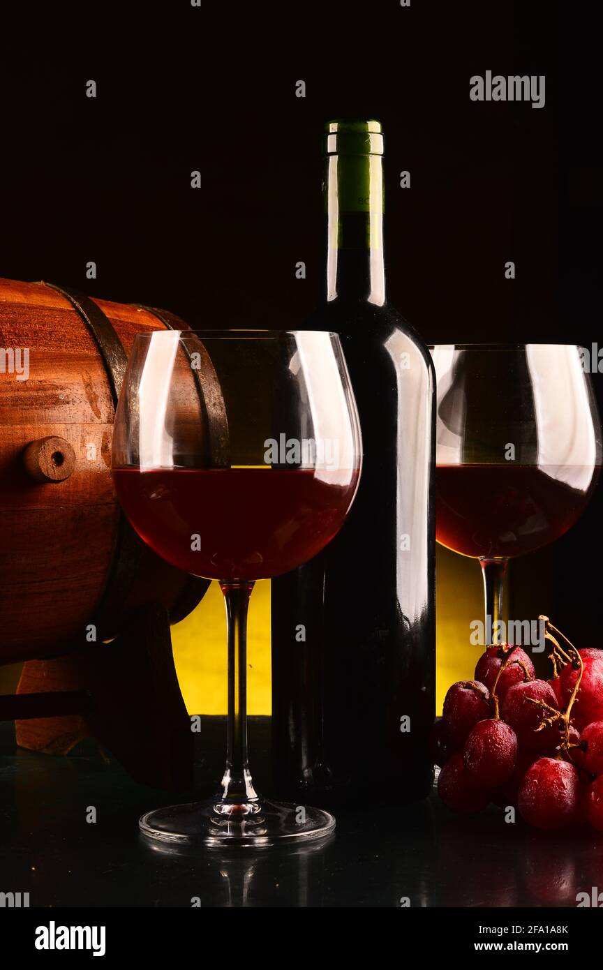 Glass of wine on studio shot Stock Photo - Alamy