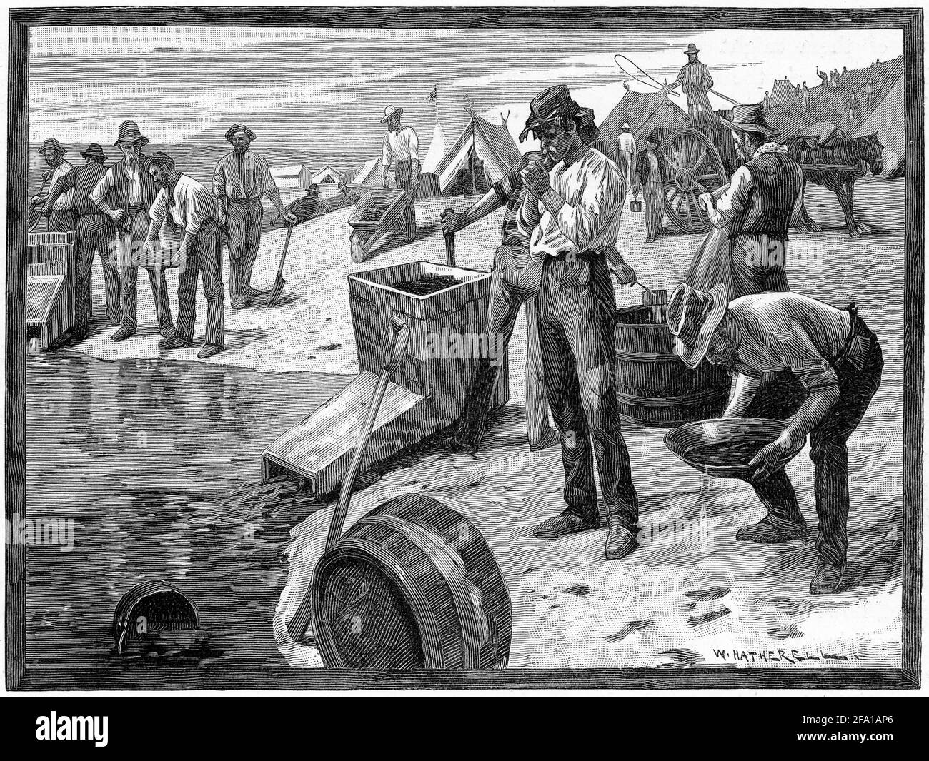 Gold mining australia victorian Black and White Stock Photos & Images ...