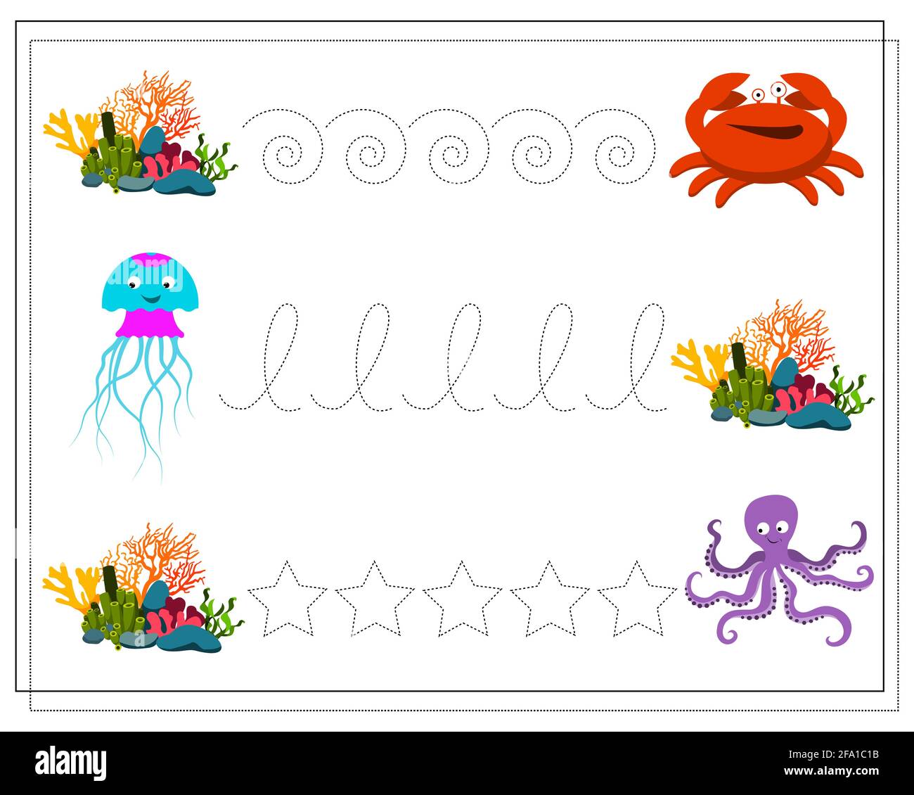 Handwriting practice sheet. Educational children s game, restore the ...