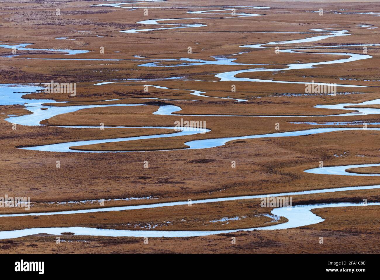 Aerial photography of the natural scenery of Guomang Wetland Stock ...