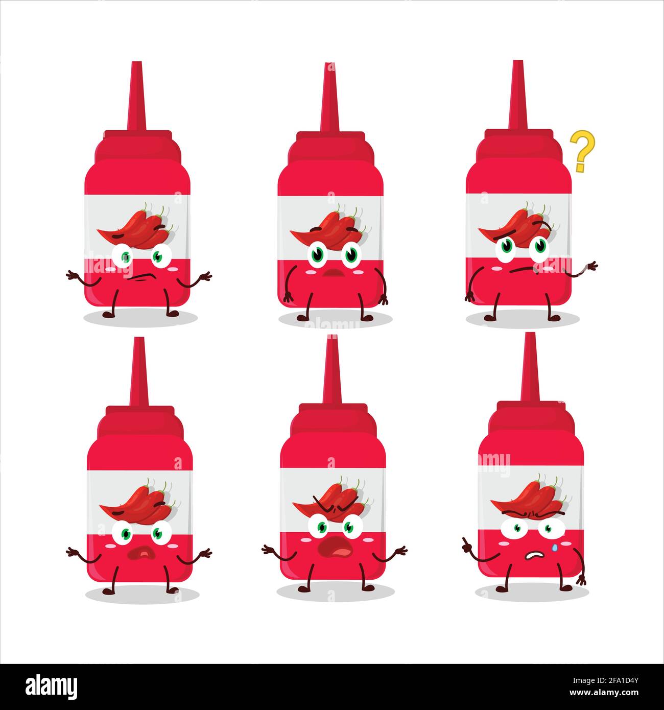 Cartoon character of hot sauce with what expression. Vector ...