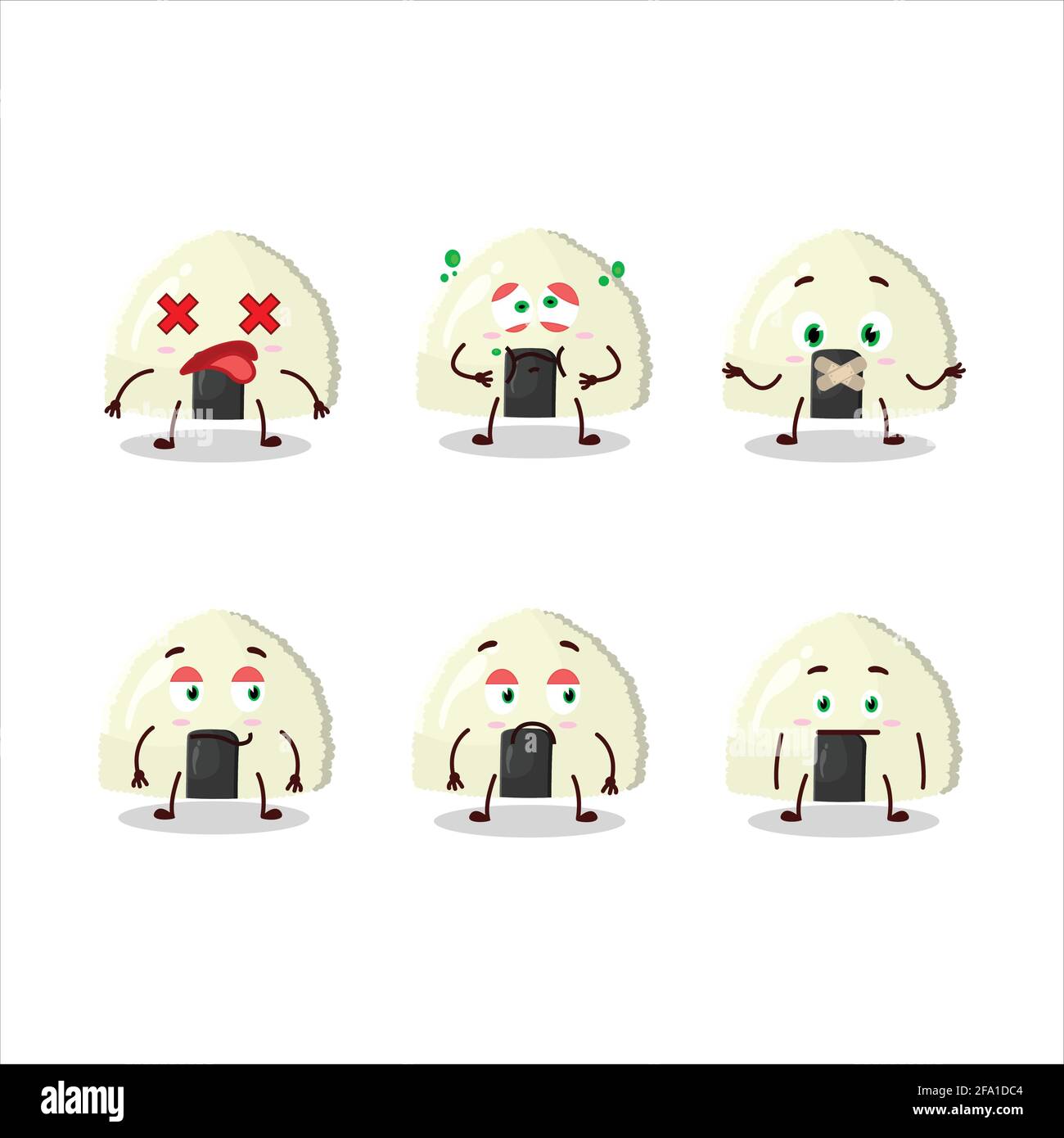 Onigiri cartoon in character with nope expression. Vector illustration ...