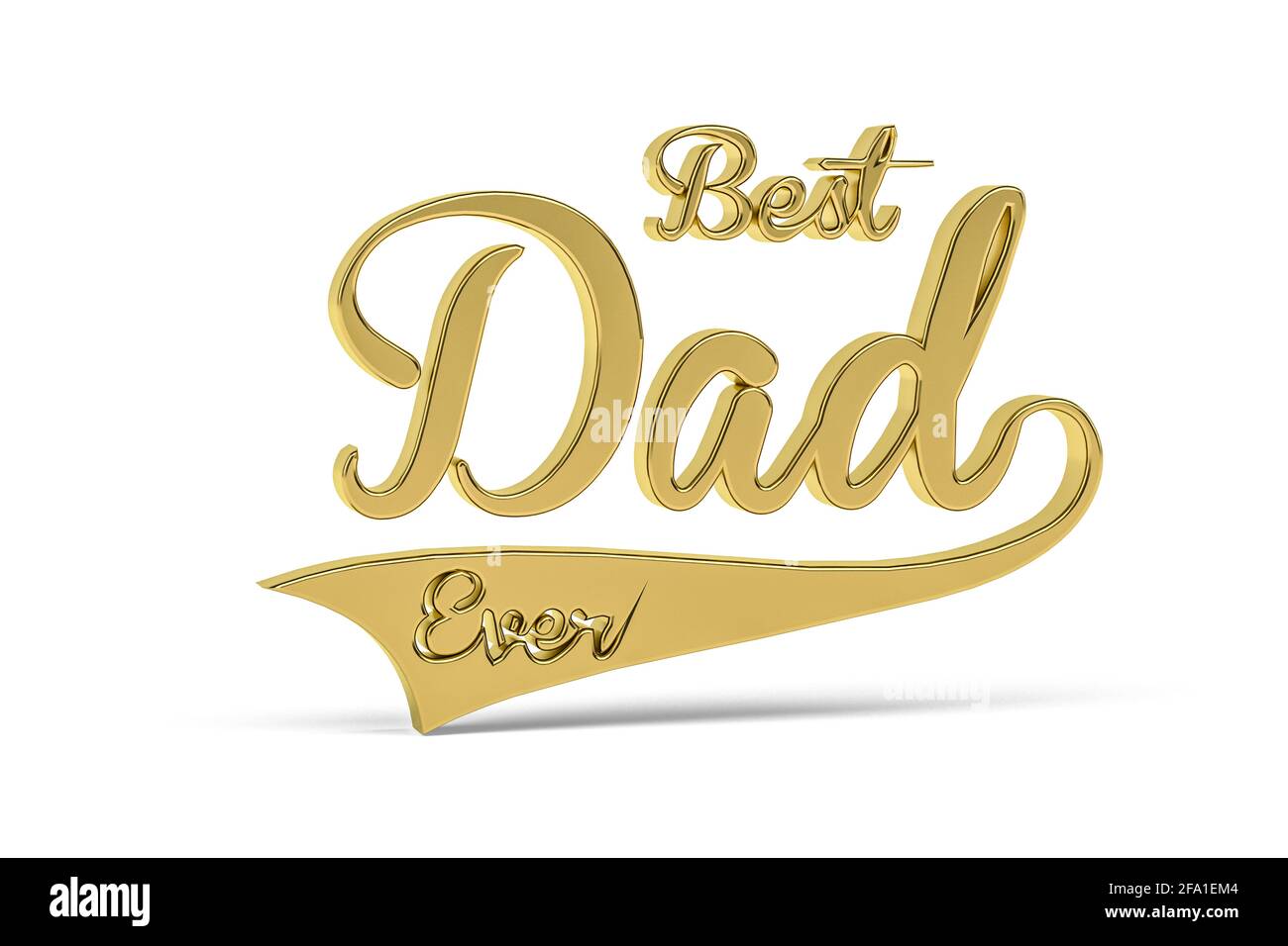 Golden 3d Happy Father's Day icon isolated on white - 3d render Stock ...