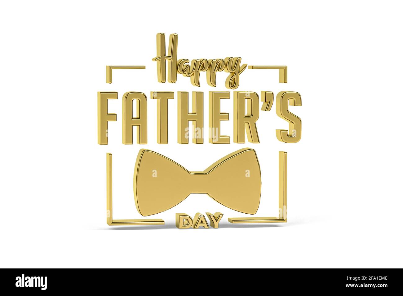 Golden 3d Happy Father's Day icon isolated on white - 3d render Stock ...
