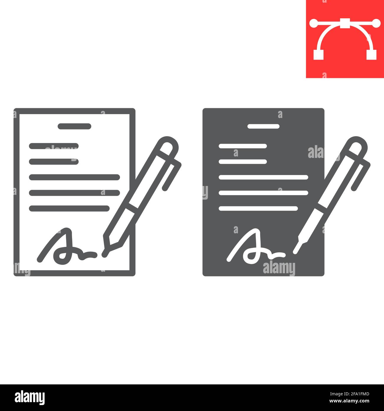 Contract paper line solid Stock Vector Images - Alamy