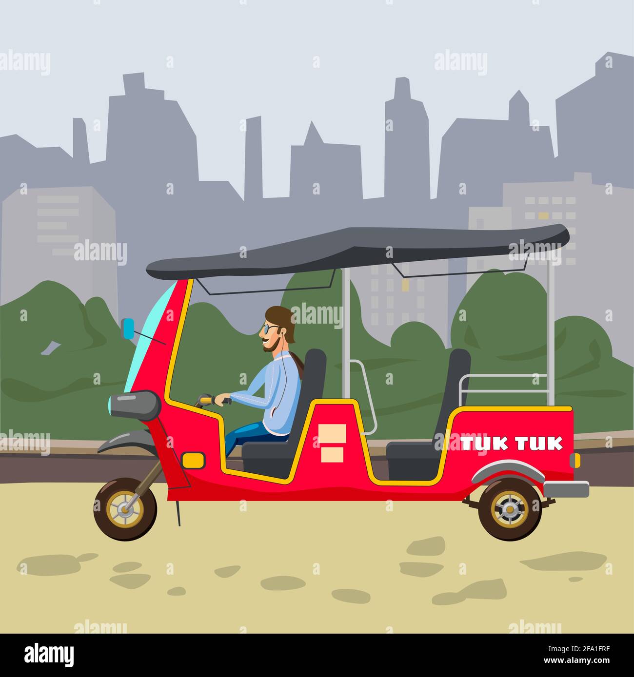 Local tricycle driver Stock Vector Images - Alamy