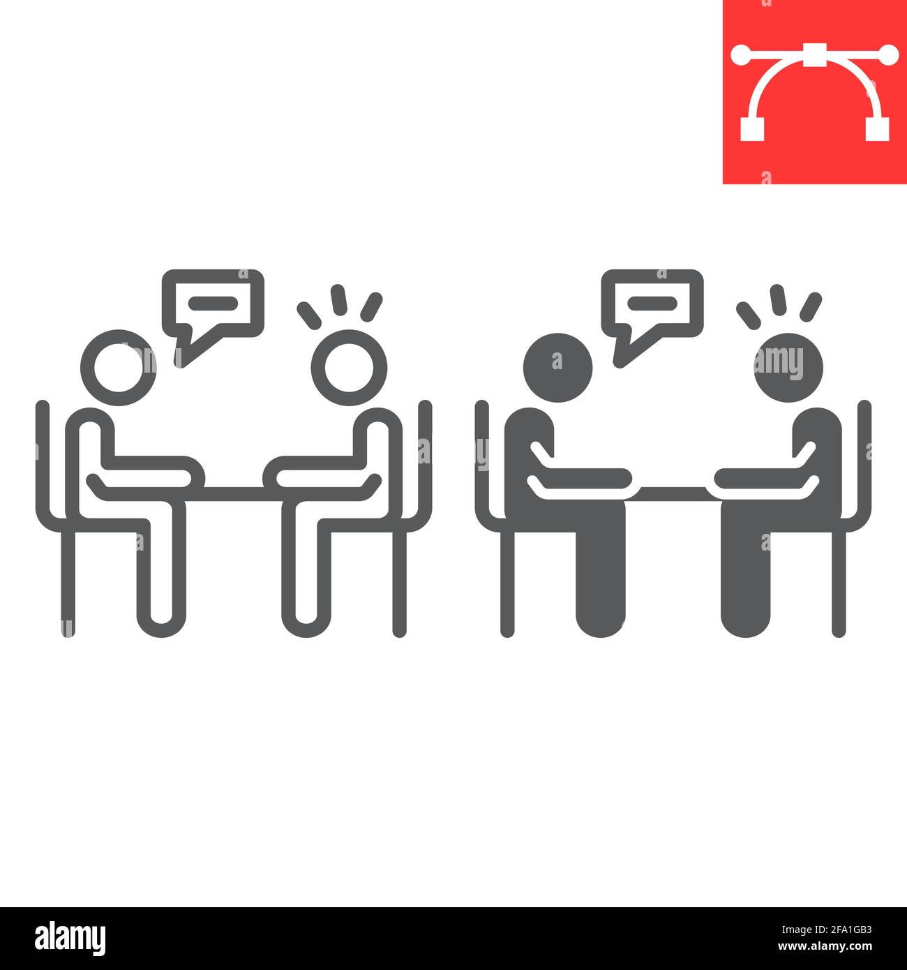 Business people interview line Stock Vector Images - Alamy