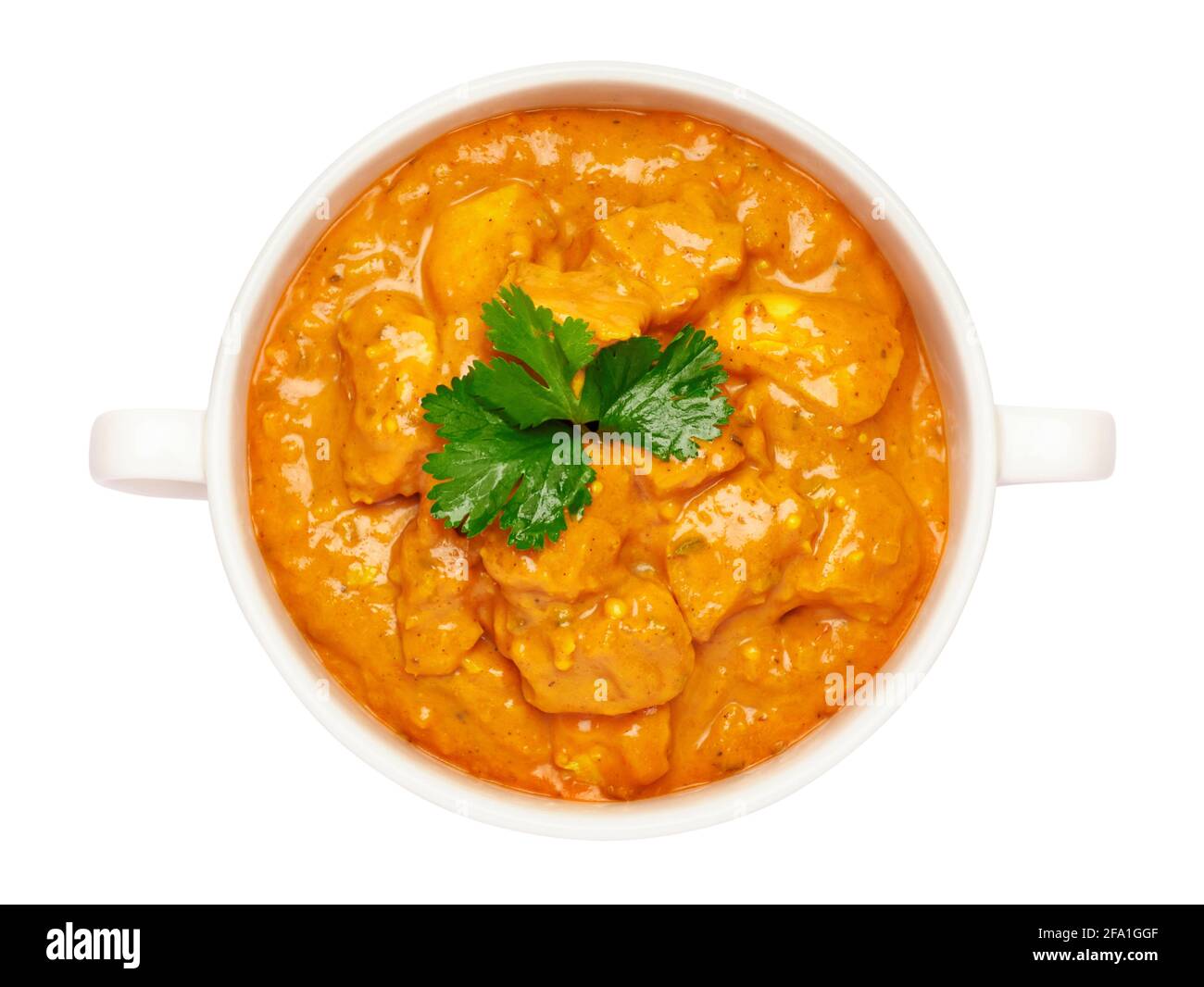 White ceramic bowl of Traditional Chicken Curry isolated on white ...