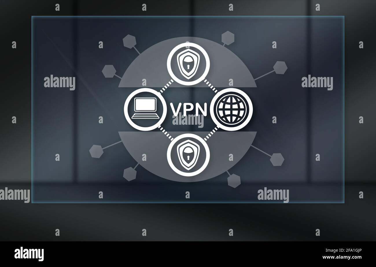 Vpn concept on dark background Stock Photo - Alamy