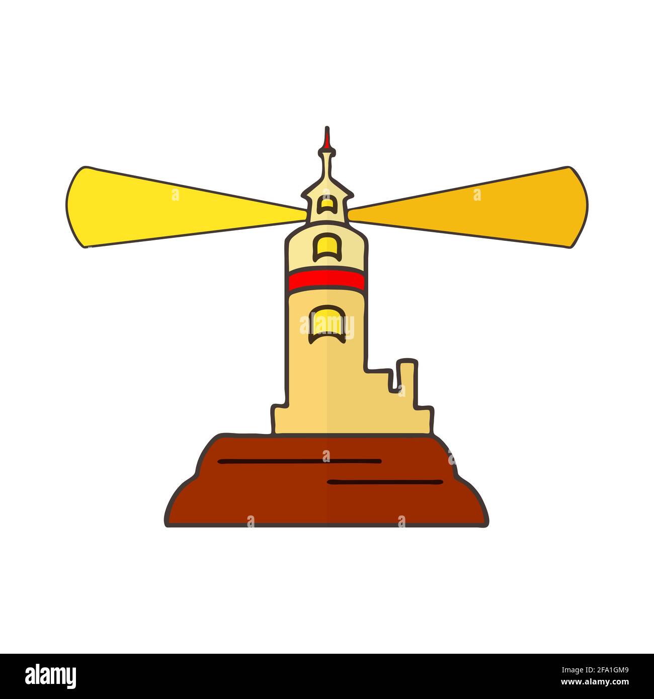 Lighthouse isolated on white background. Color beacon icon in simple ...