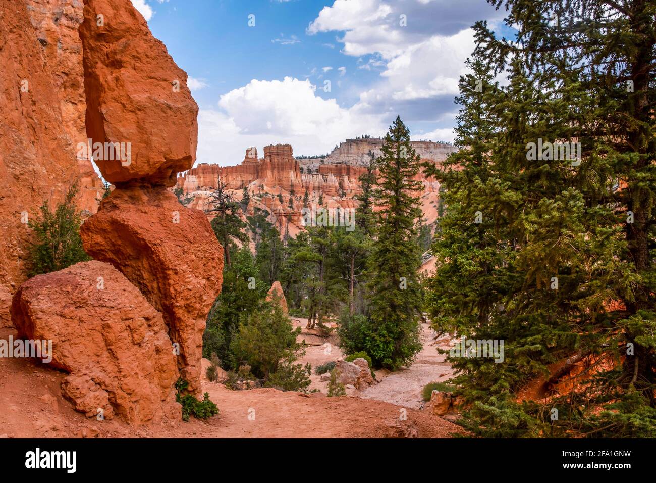 A natural rock formation of Red Rocks Hoodoos in Bryce Canyon National ...