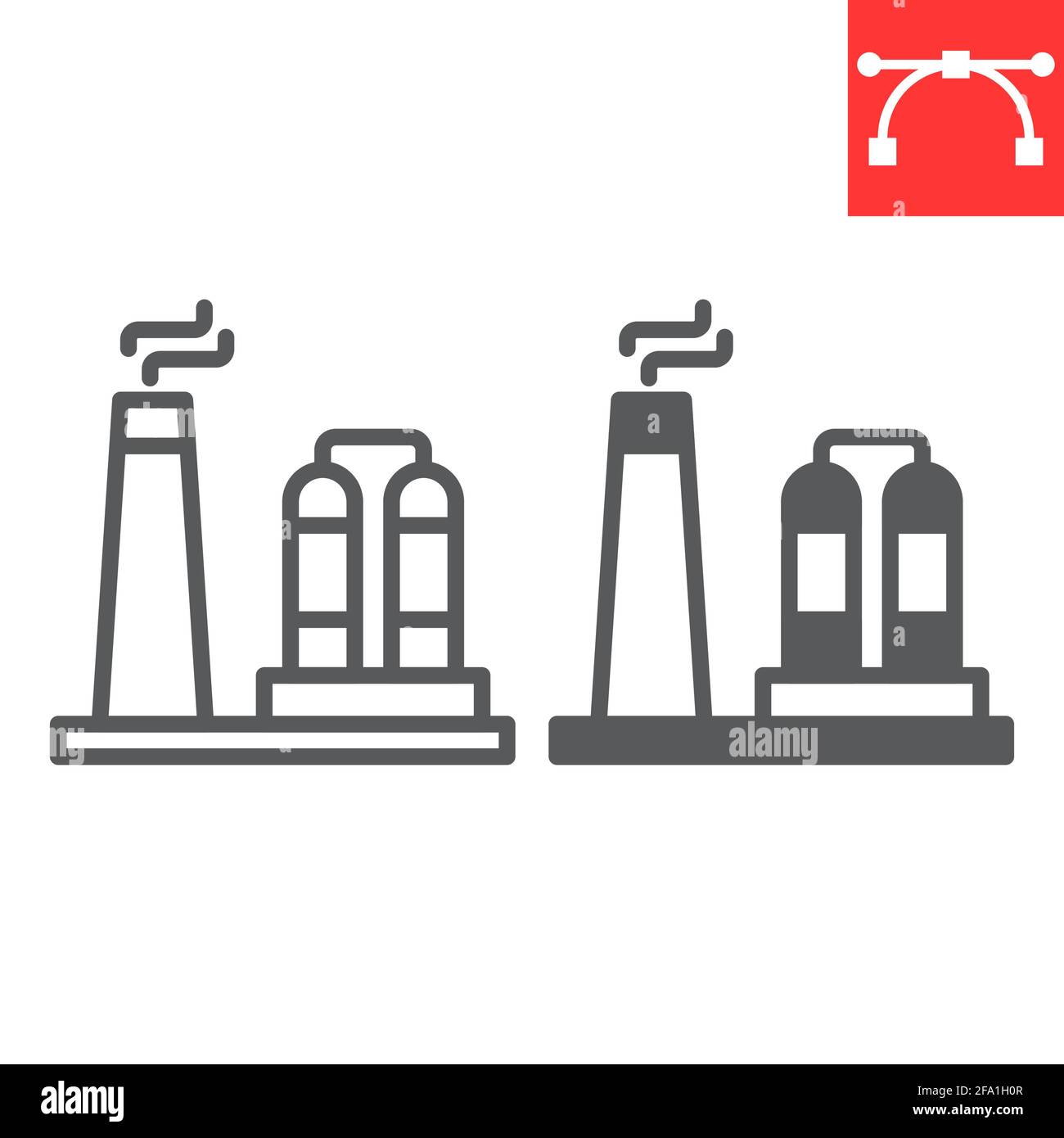 Refinery line icon, factory and industry, chemical plant vector icon ...