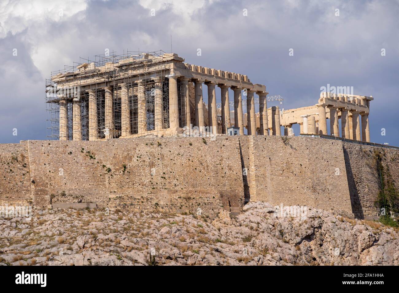 Parthenon at Acropolis of Athens and its museum Stock Photo - Alamy