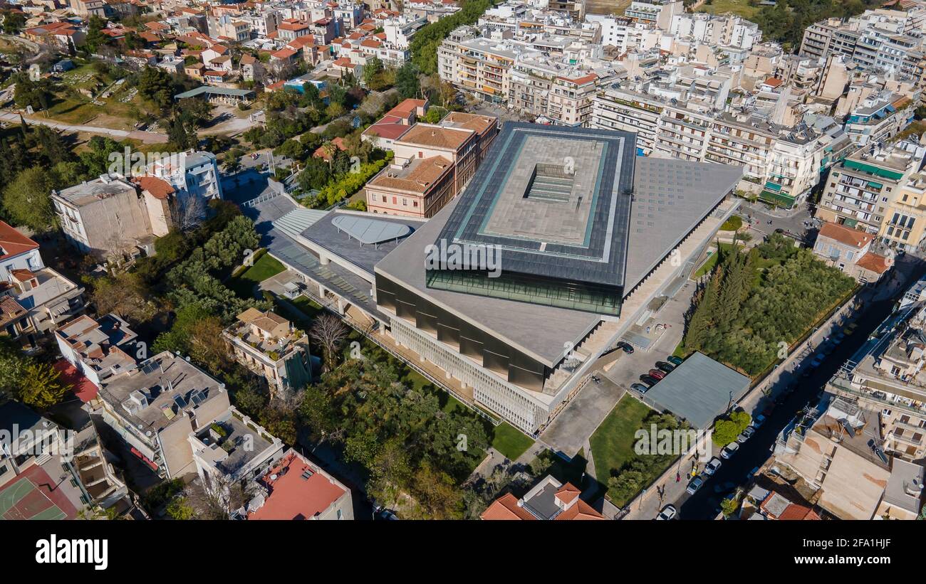 Parthenon at Acropolis of Athens and its museum Stock Photo - Alamy