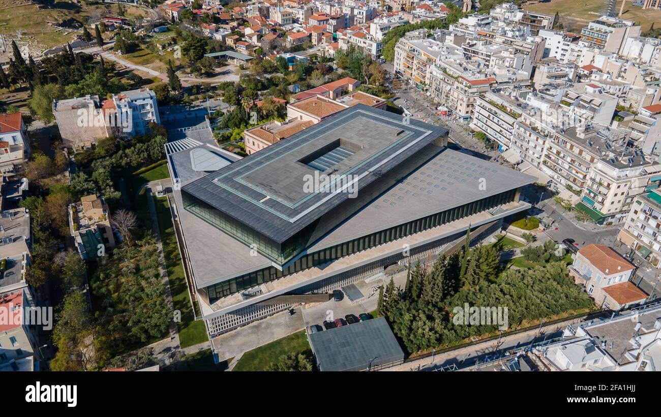 Parthenon at Acropolis of Athens and its museum Stock Photo - Alamy
