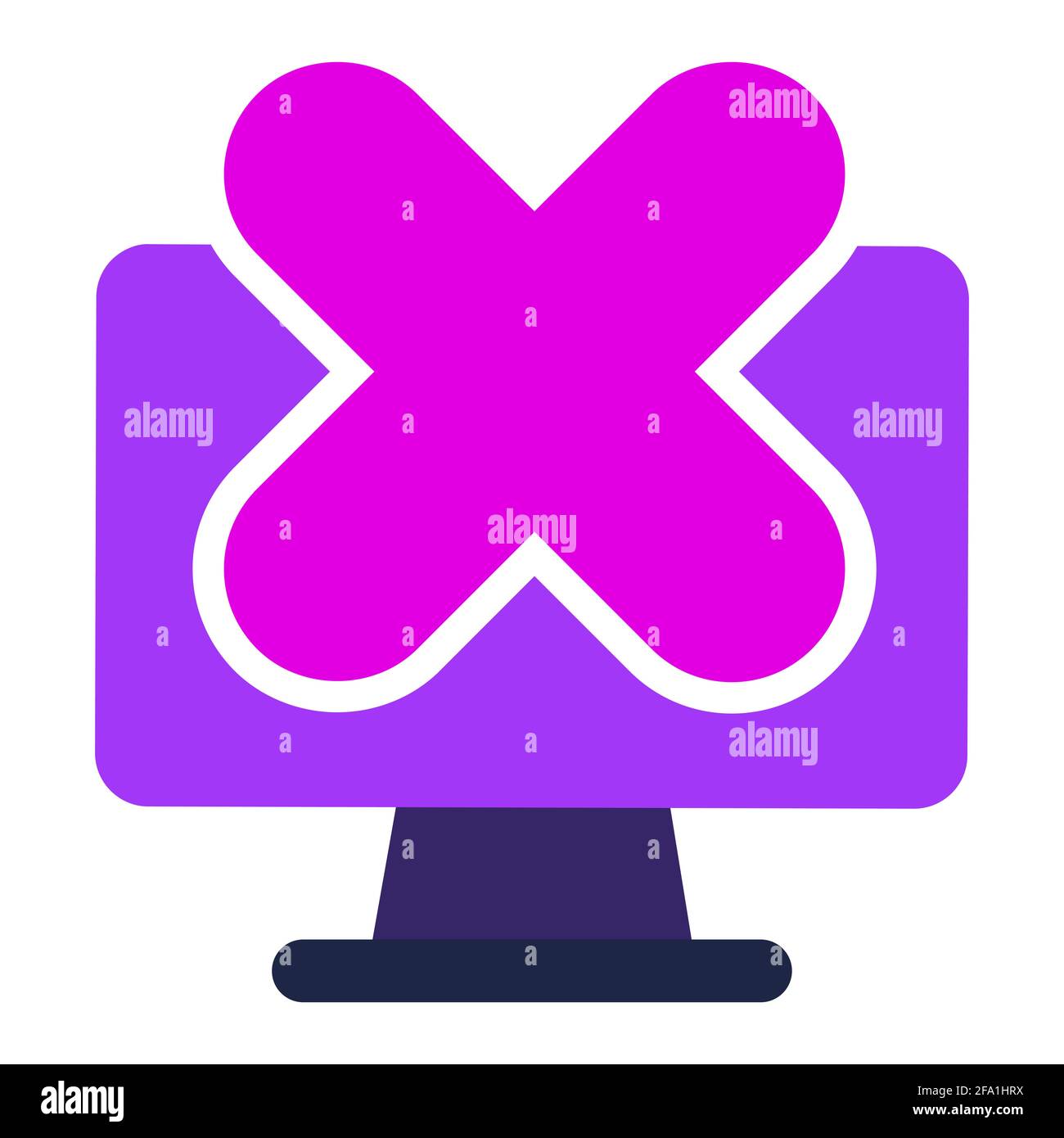 computer icon. computer with delete. outline vector icon concept Stock ...