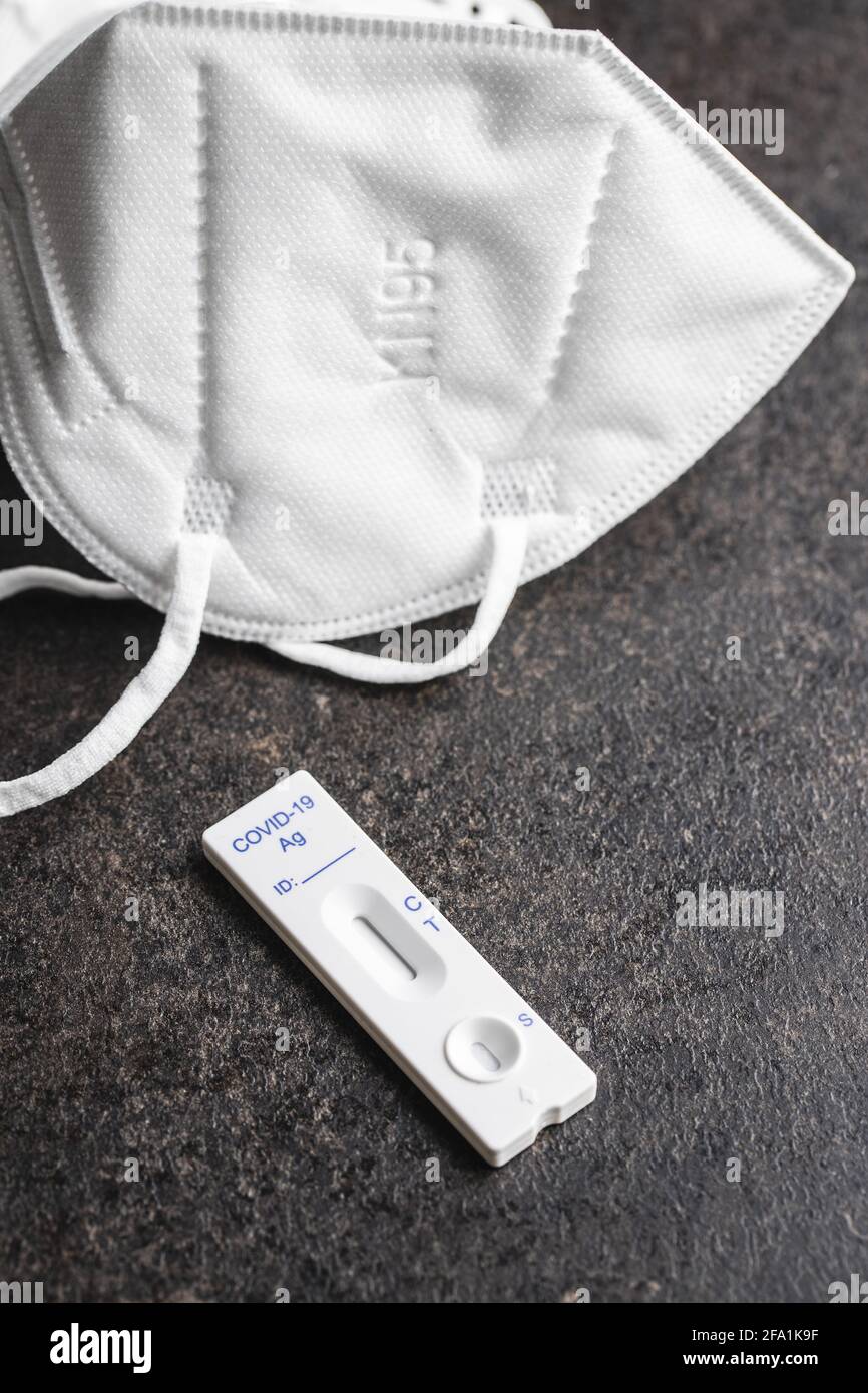 Covid-19 rapid antigen test. Rapid antibodies test kit and KN95 ...