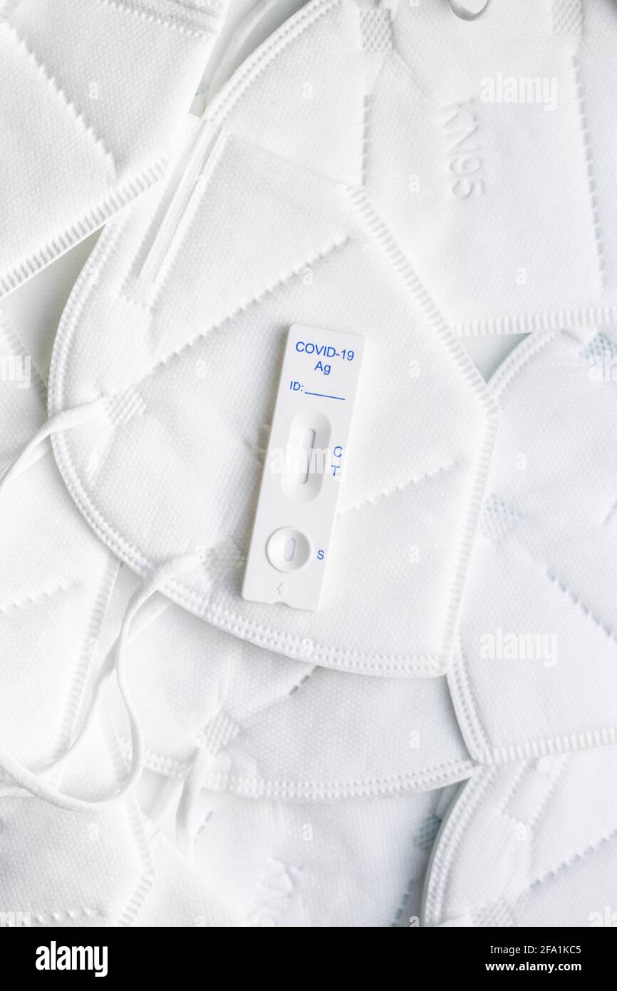 Covid-19 rapid antigen test. Rapid antibodies test kit and KN95 ...