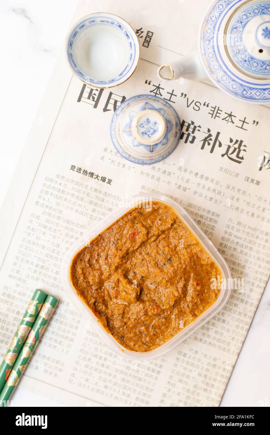 Homemade instant japanese curry roux on a white background Stock Photo ...