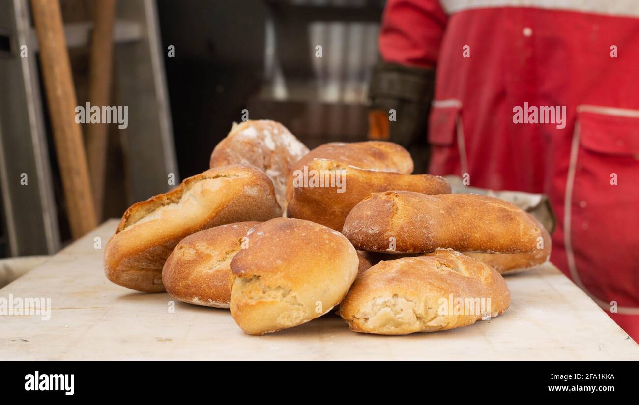 Traditional italian buns called "ciabatta Stock Photo - Alamy