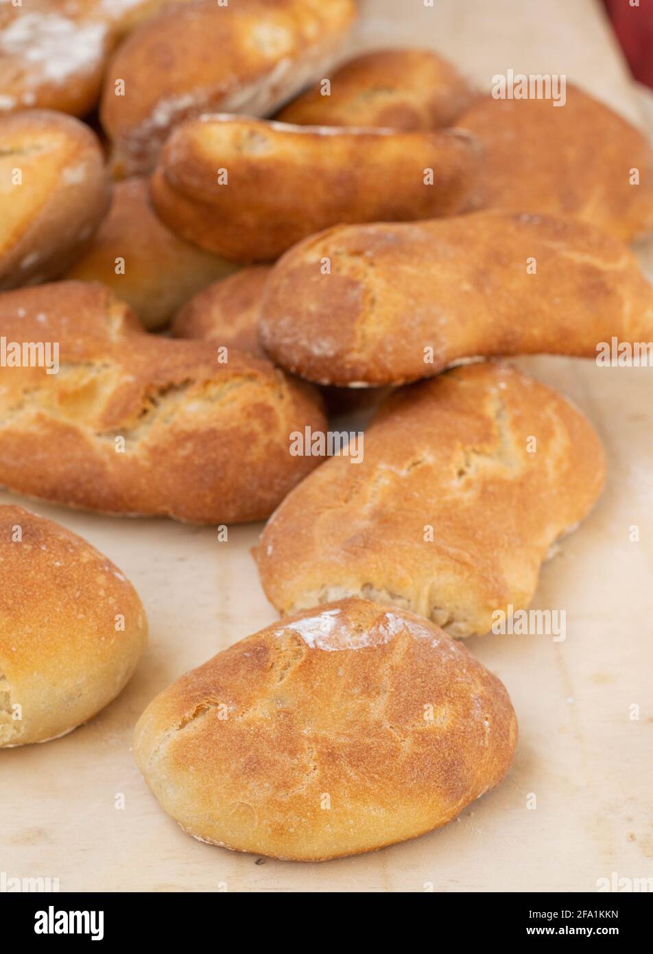 Traditional italian buns called "ciabatta Stock Photo - Alamy