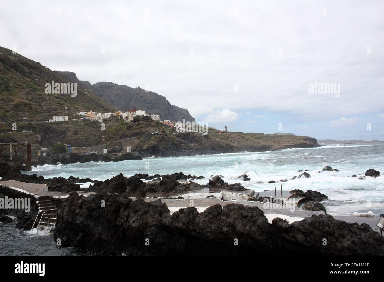 Garachico natural pool on Tenerife, Canary Island, Spain Stock Photo ...