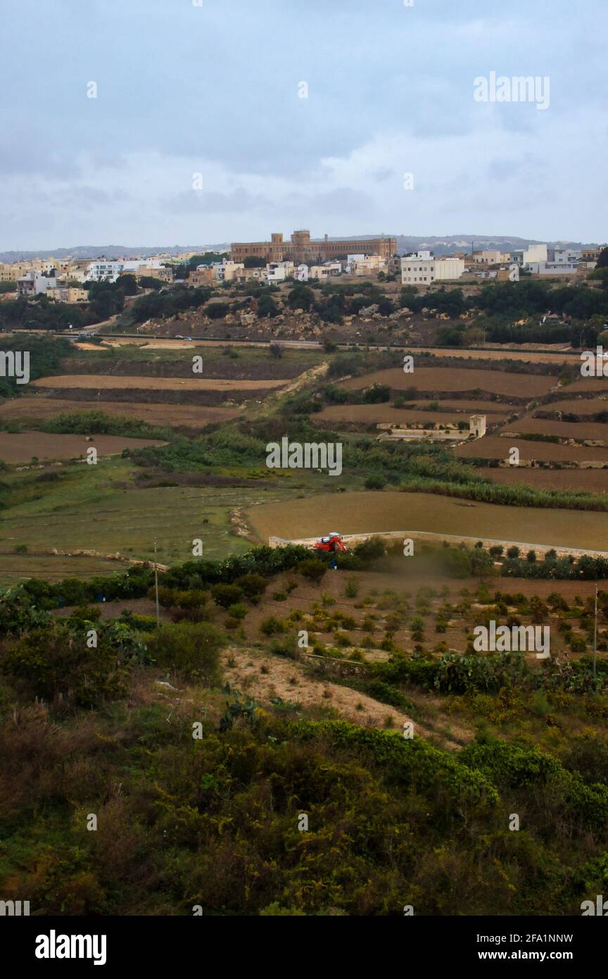 Aerial view of farmland on a rainy day in Mdina, Malta Stock Photo - Alamy