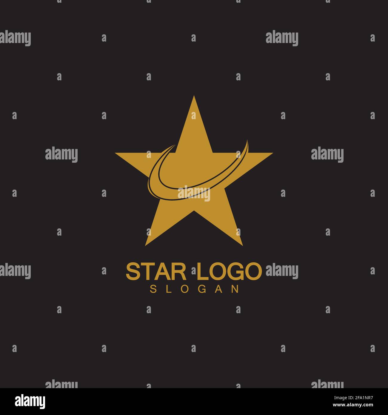 Gold Star Logo Vector with Black Background Stock Vector Image & Art ...
