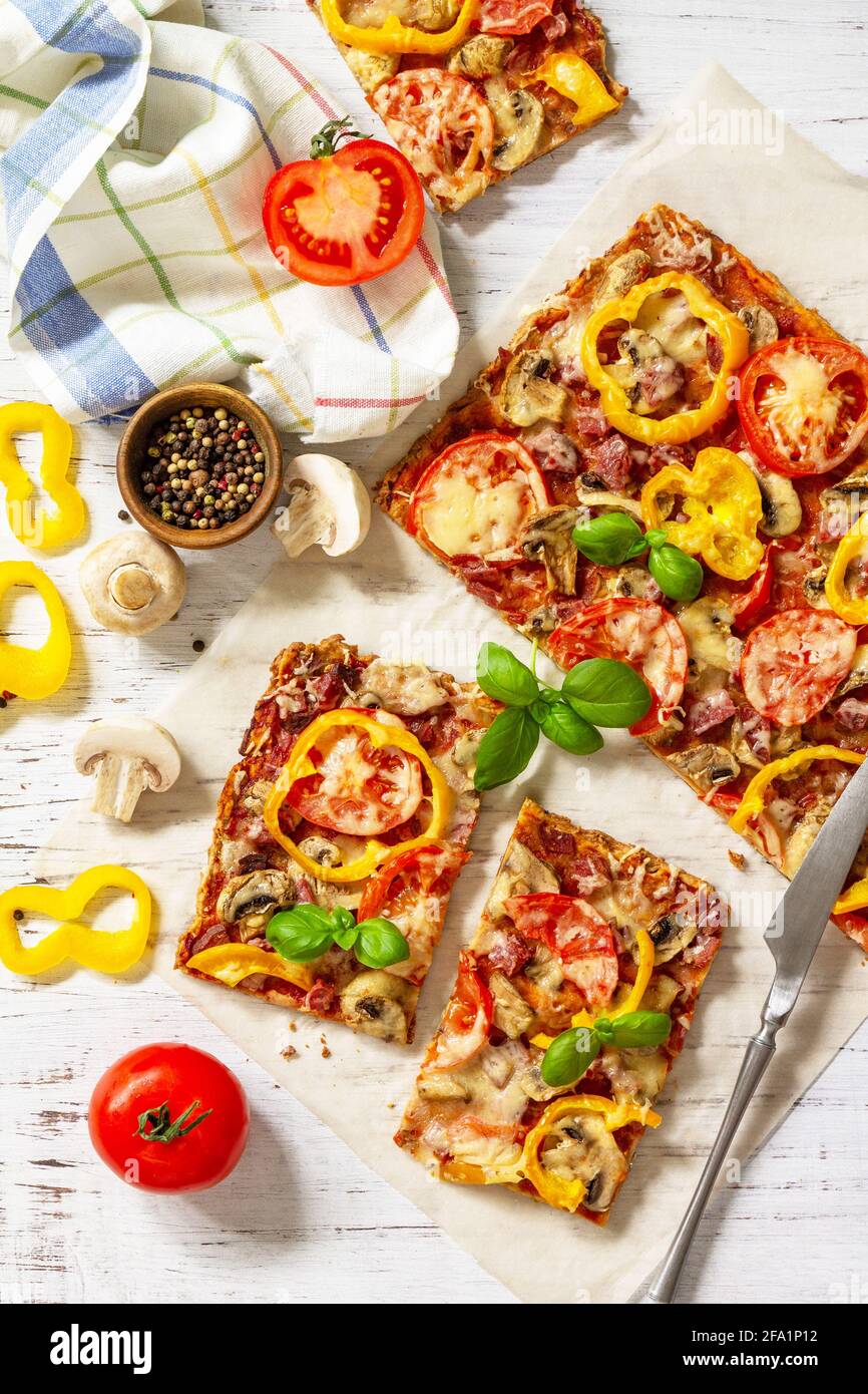 Home made baking. Detroit-Style Pizza. Large rectangular Pepperoni ...