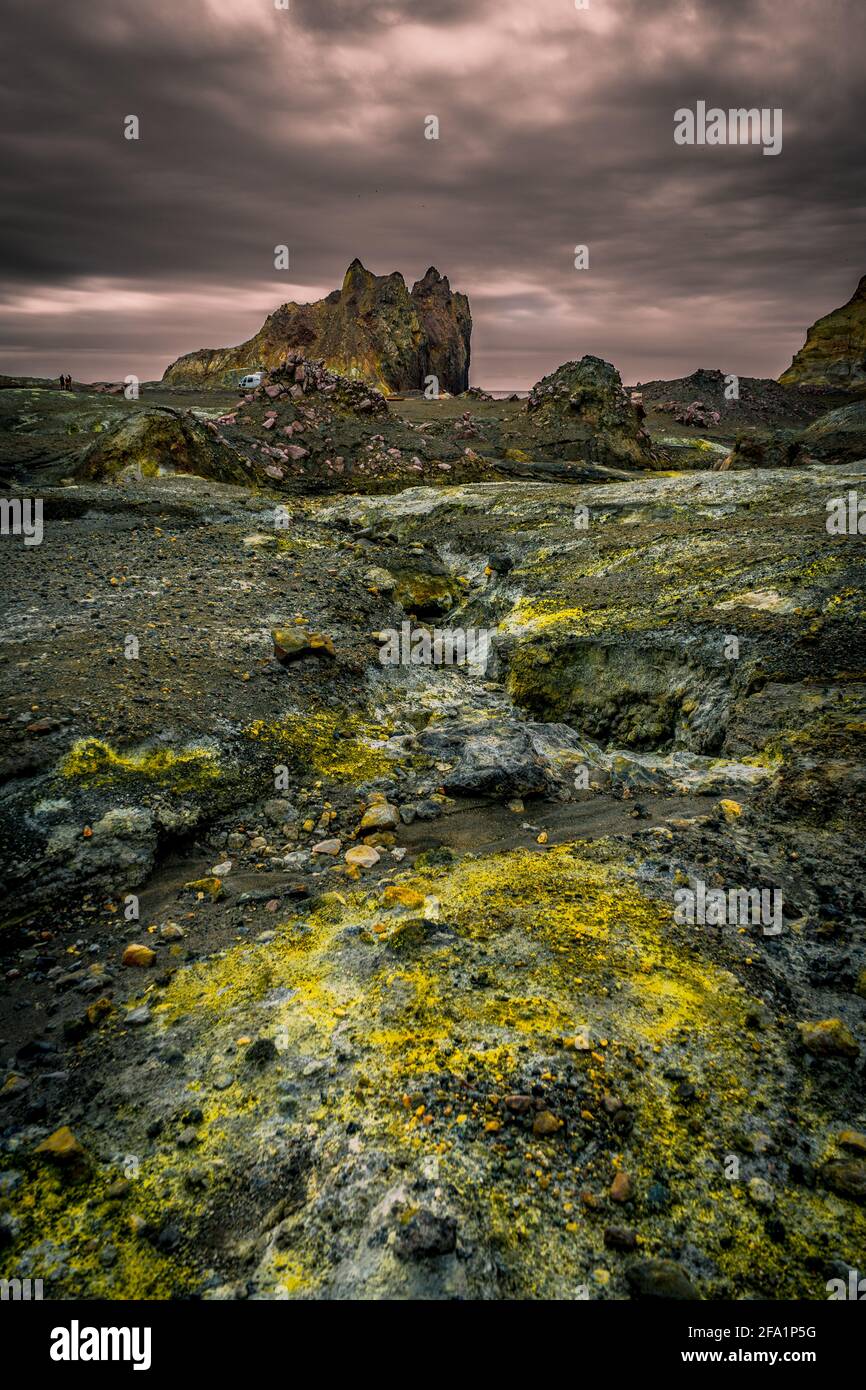 Surreal volcanic landscape on New Zealand's only active marine volcano ...